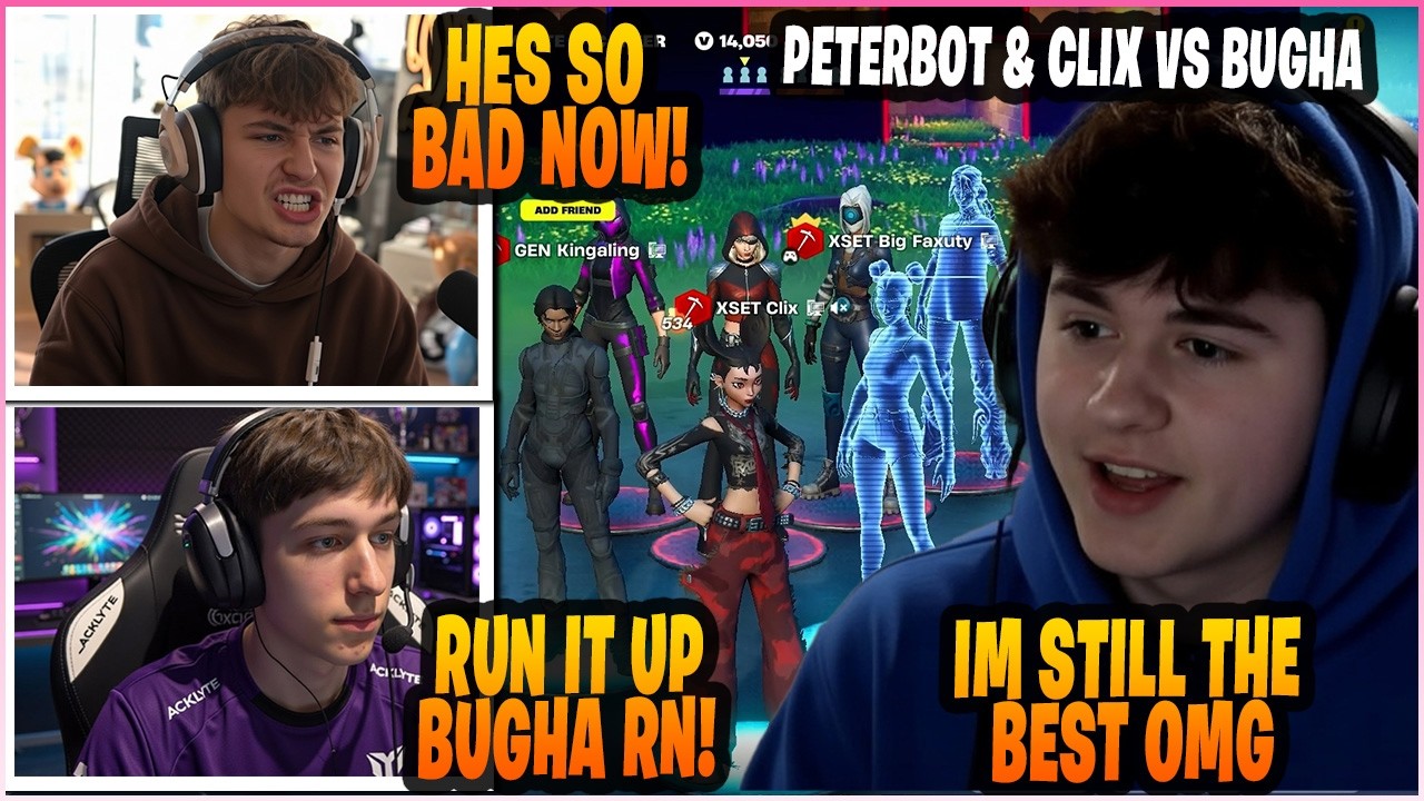 PETERBOT & CLIX UNSTOPPABLE Against BUGHA & His GOD Trio in 3v3 WAGER ...