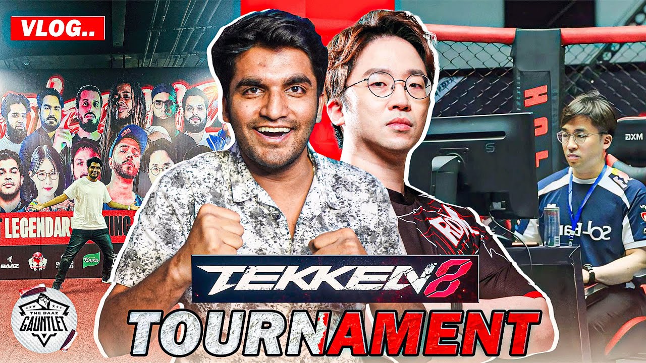 Playing Tekken 8 with International Player Knee - Baaz Gauntlet Vlog ! - YouTube