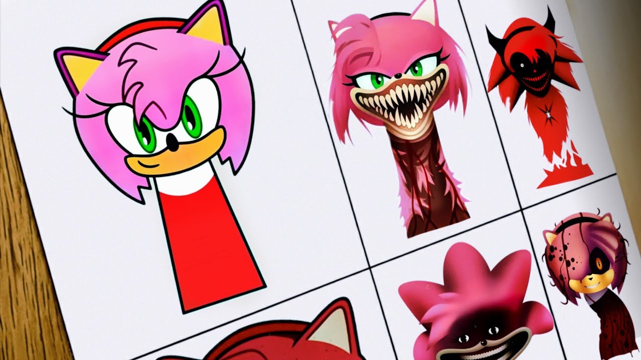Drawing Incredibox Sprunki OC: Amy Rose Phase 1 to Phase 8 (My New ...