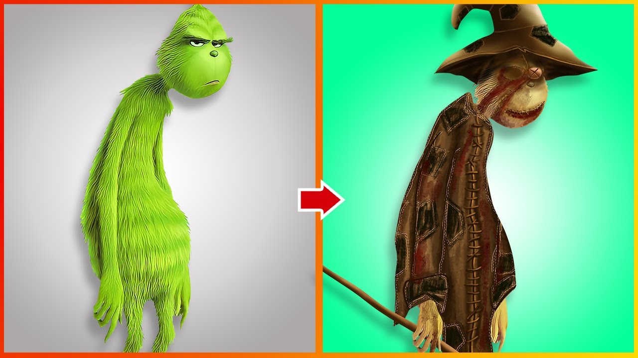 Grinch Glow Up Into Killer Scarecrow Straw | The Grinch Cartoon Art ...