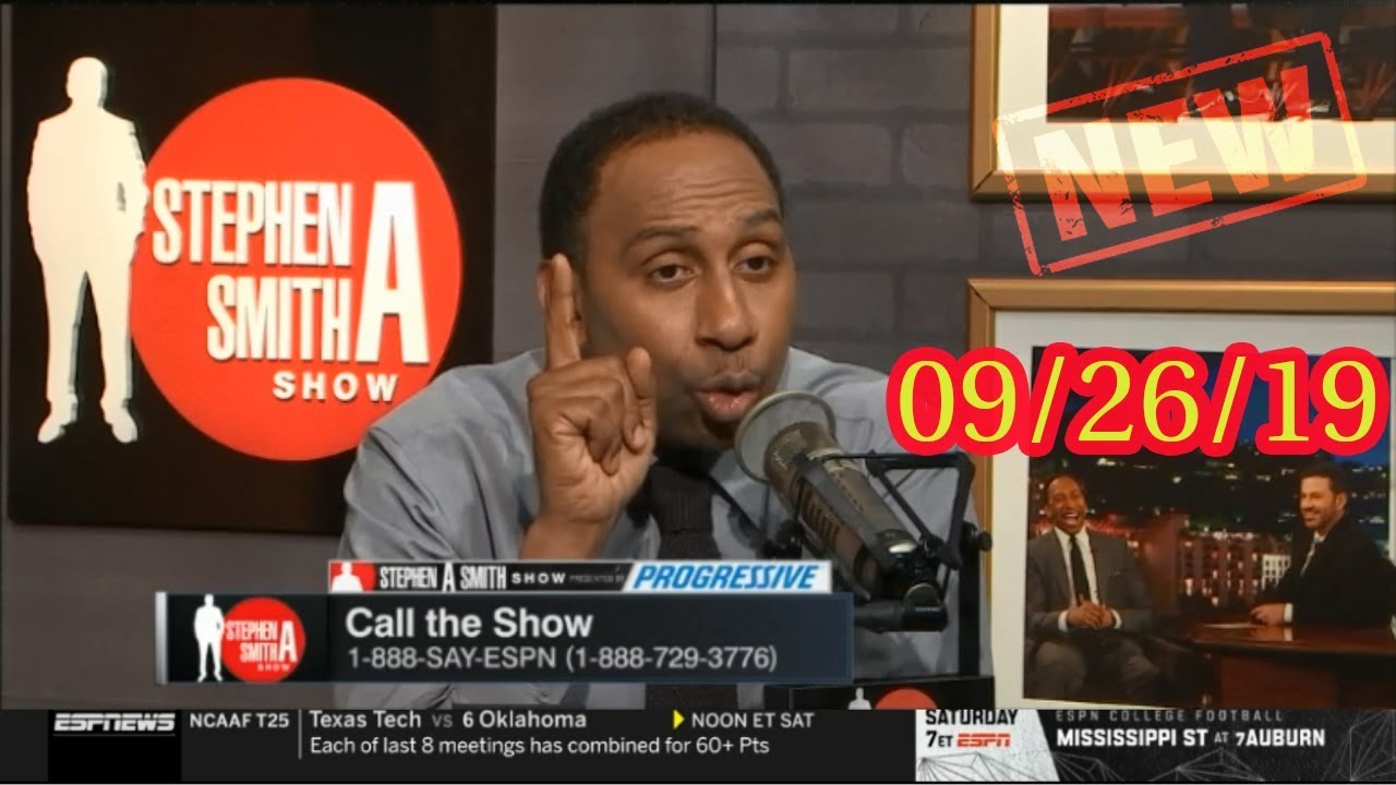The Stephen A. Smith Show 9/26/2019 predict Packers vs Eagles, Giants ...