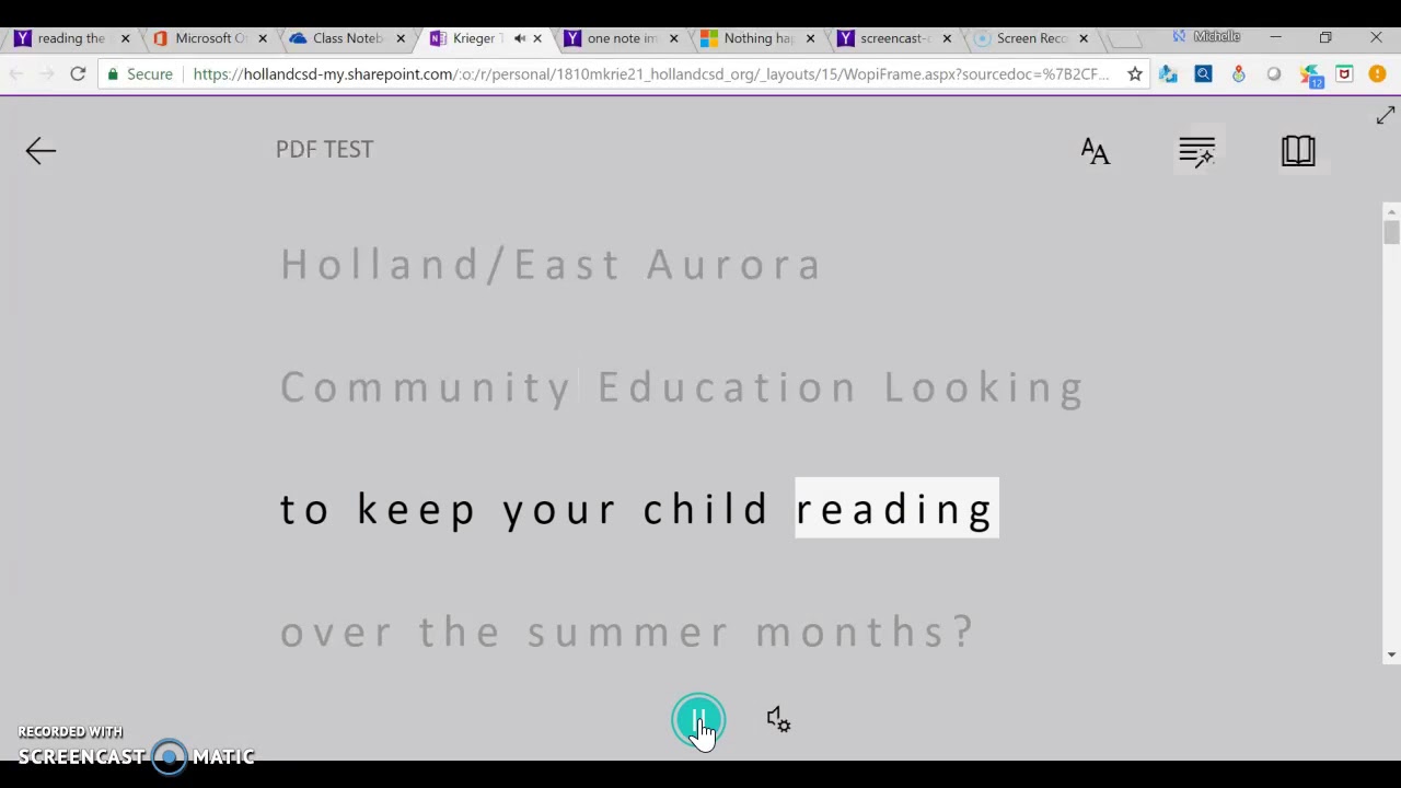 PDF Immersive Reader OneNote - YouTube