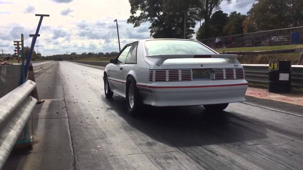 My beater Mustang at the track - YouTube