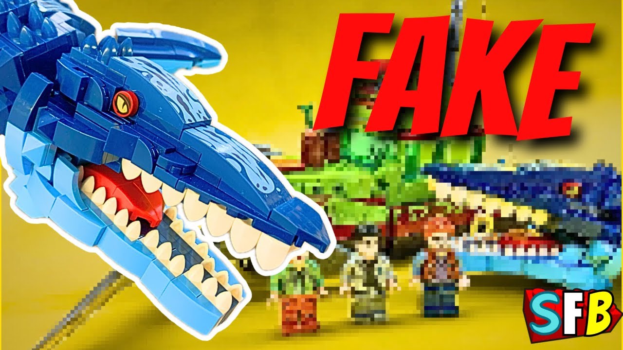 FAKE Lego MOSASAUR ATTACK | (OUCH!!) - YouTube