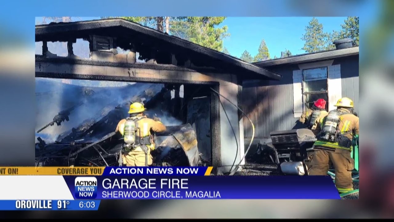 Firefighters knocked down a fully involved garage fire in Magalia - YouTube