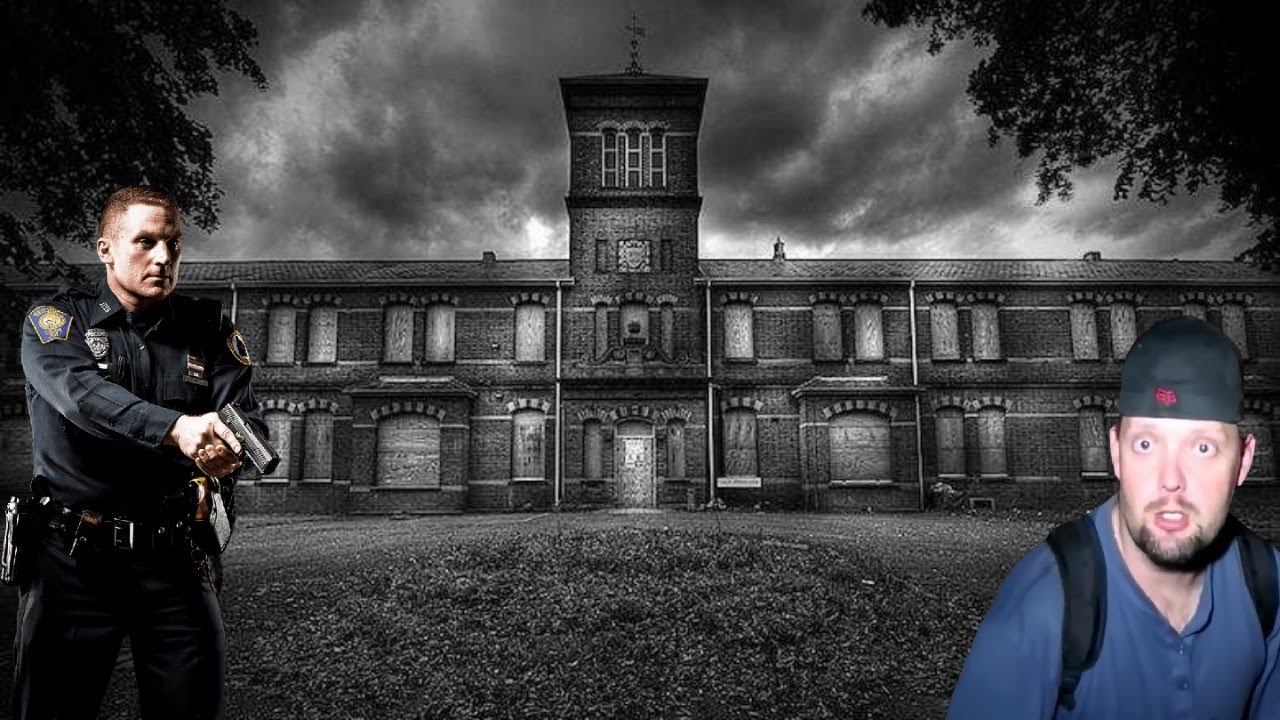 Escaping POLICE while at Abandoned LUNATIC ASYLUM AT 3 AM - YouTube