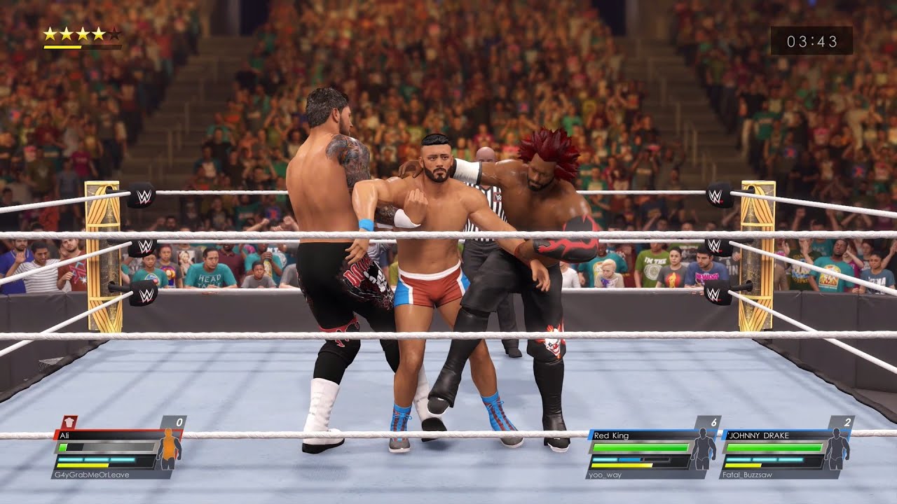 WWE 2K22 - Online match : 2 V 1 ! Male Fighting / Wrestling - YouTube