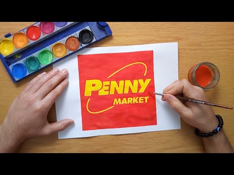 How to draw the Penny Market logo - Come disegnare il logo di Penny Market