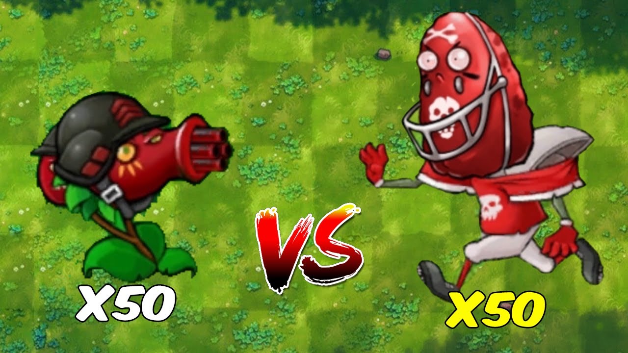 PVZ Fusion Challenge - 50 Fusion Plants Vs 50 Tallnut Football Zombies ...
