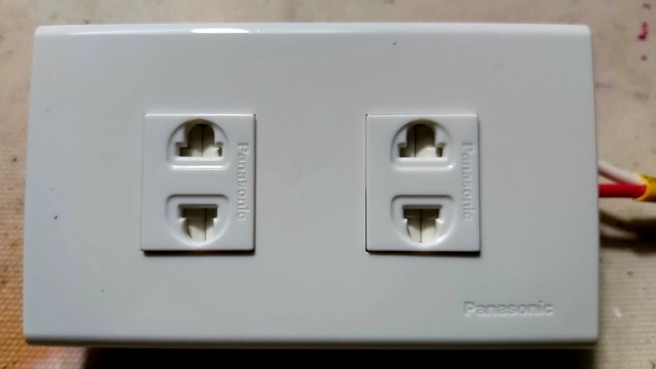 Cách đấu mặt điện âm tường 2 ổ cắm panasonic - YouTube