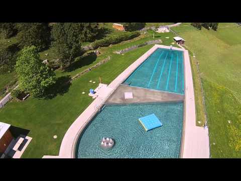 Freibad Pany, Prättigau, Graubünden, Schweiz