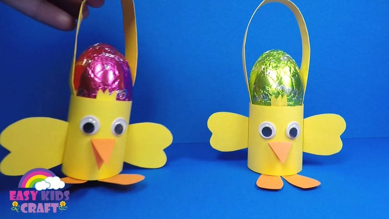 Paper Chick Easter Egg Basket | Paper Craft for Kids - YouTube