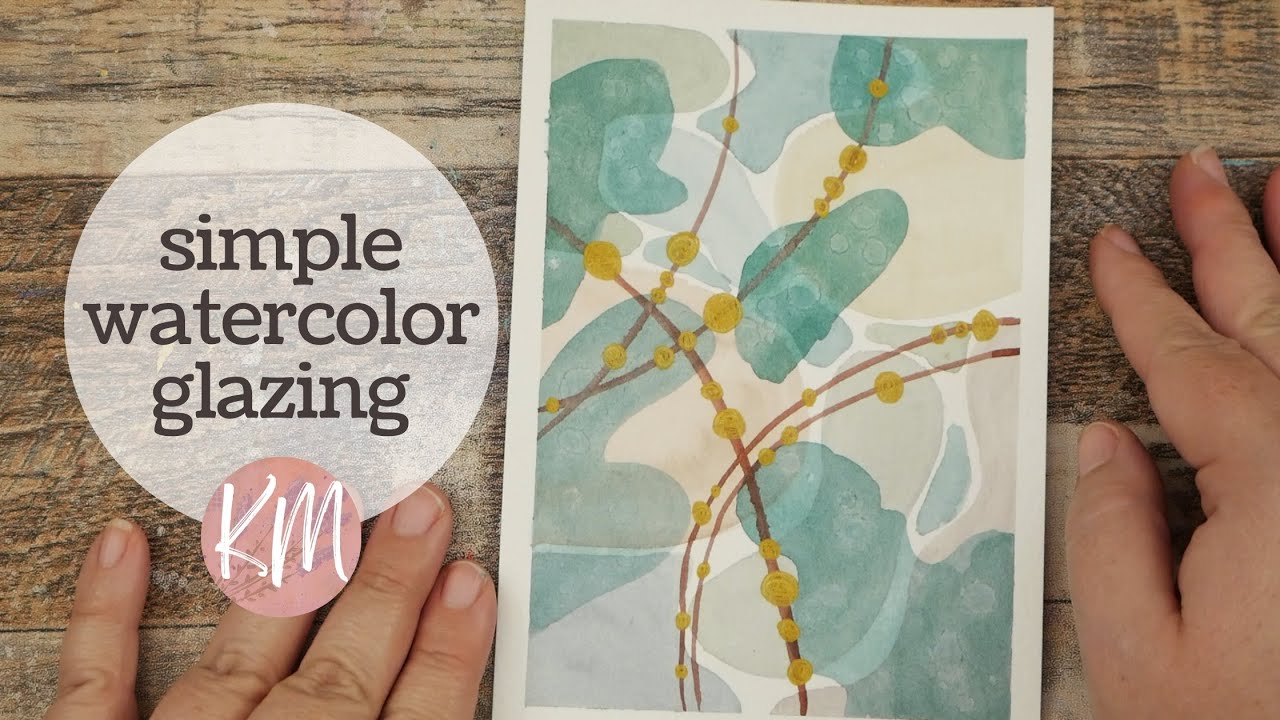 Simple Watercolor Glazing Technique with Abstract Shapes and Alcohol ...