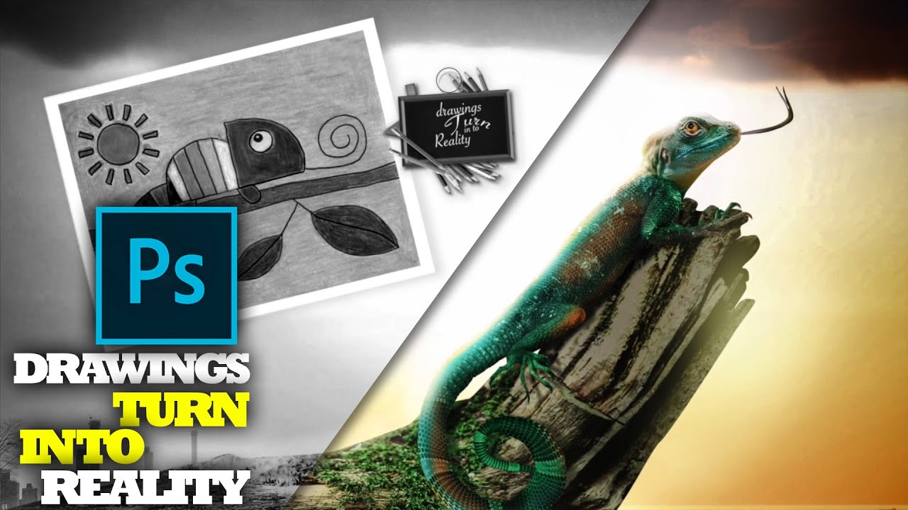 Photoshop | Drawings Turn In to Reality | Speed Art - YouTube