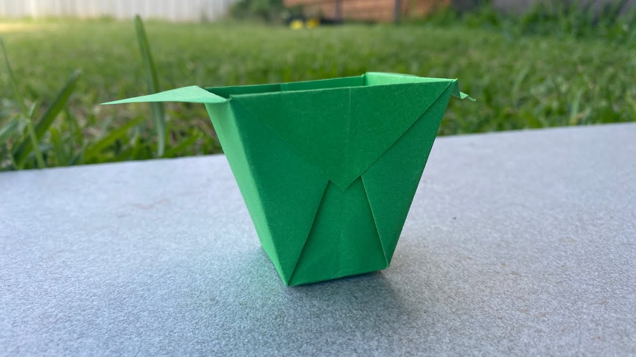 Origami trash bin made by Elliot - YouTube