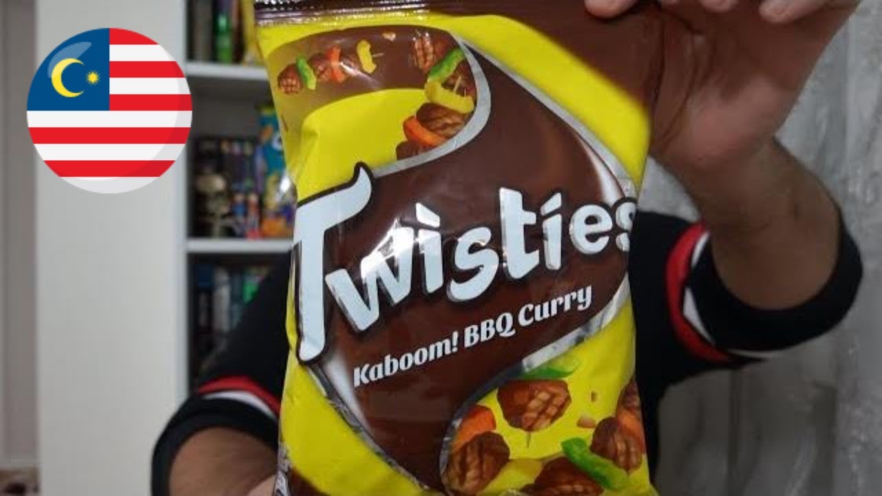 TWISTIES KABOOM! BBQ CURRY MALAYSIAN SNACK TASTE TEST - YouTube