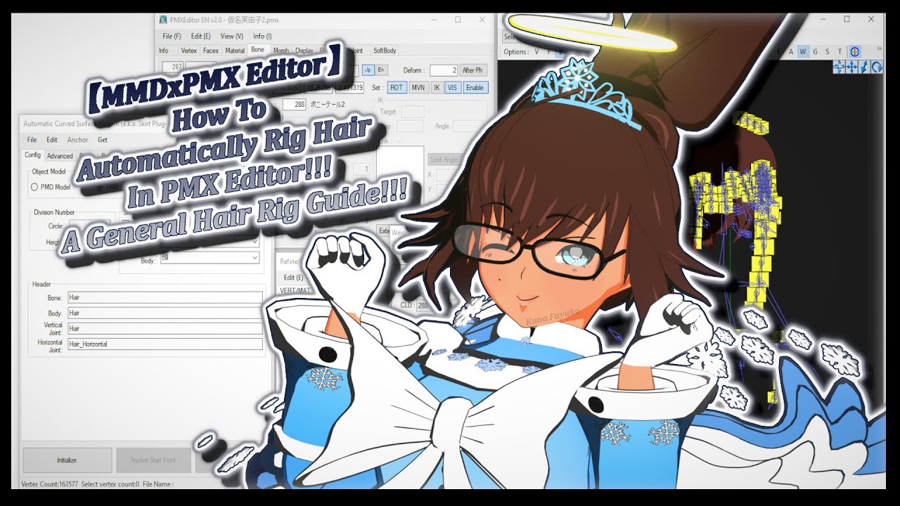 【MMDxPMX Editor】How To Automatically Rig Hair In PMX Editor!!! A ...