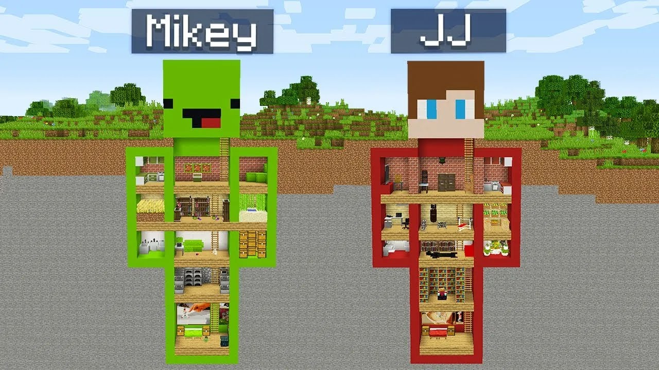 JJ vs Mikey Underground Base Survival Battle Challenge en Minecraft (Maizen Mizen Mazien ...