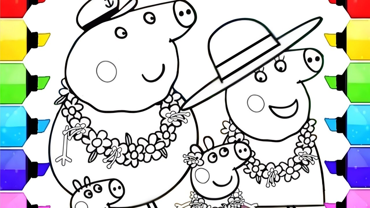 Peppa Pig Family Drawing Video, Peppa Pig Drawing, Peppa Pig Coloring ...