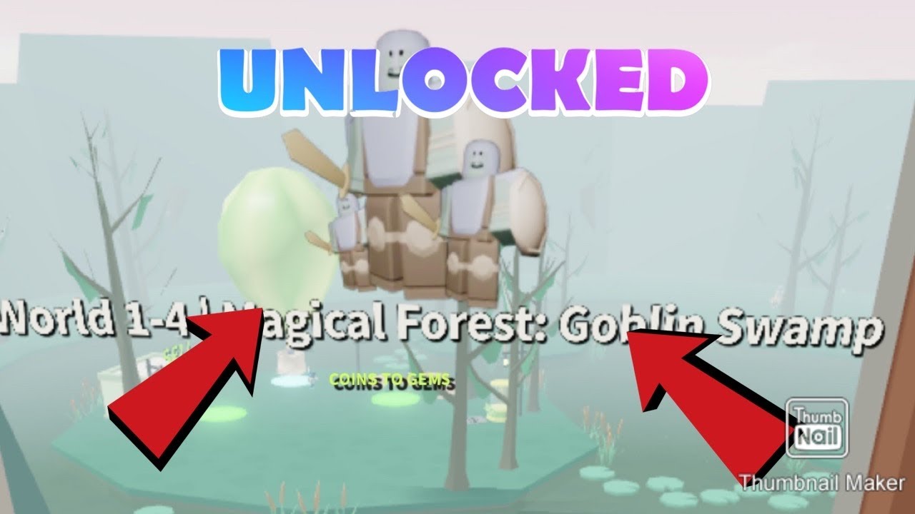 I unlocked the new goblin swamp! In monster hunting simulator (roblox ...