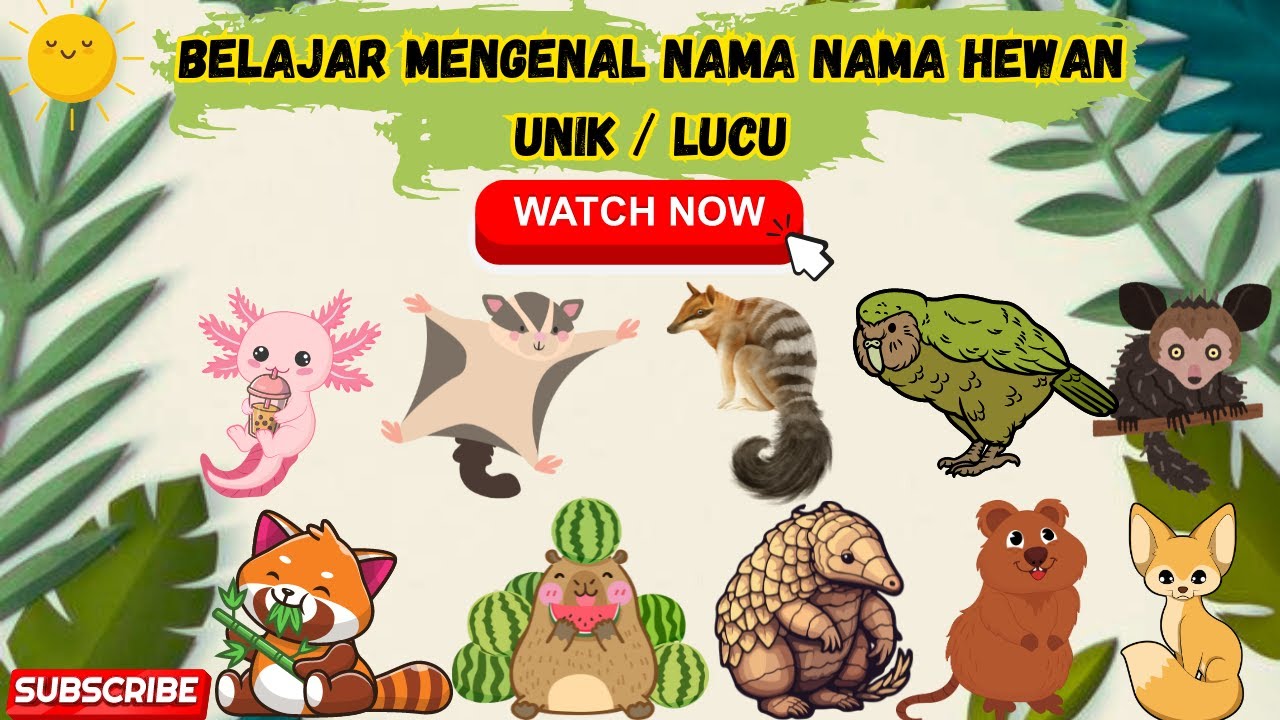 Belajar Mengenal Nama Hewan Unik / Lucu dalam Bahasa Indonesia dan ...