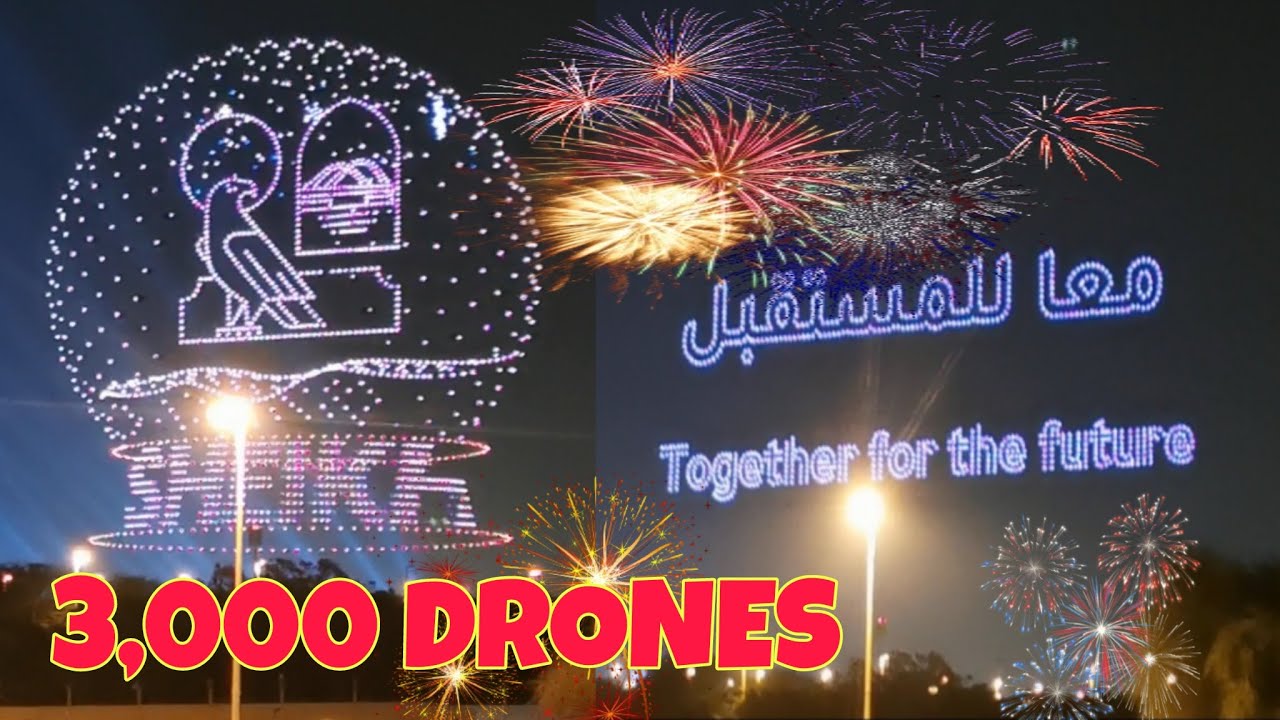 3,000 Drones Show in Sheikh Sayed Festival Abu Dhabi. #newyear2023 # ...