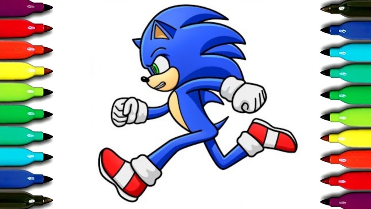 How to draw Sonic the hedgehog | Sonic Characters Drawing tutorial ...