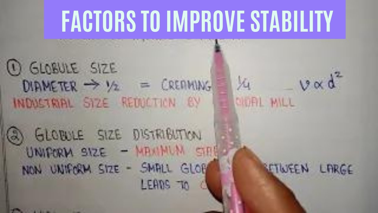 Factors to improve emulsion stability | stability of emulsion | coarse ...