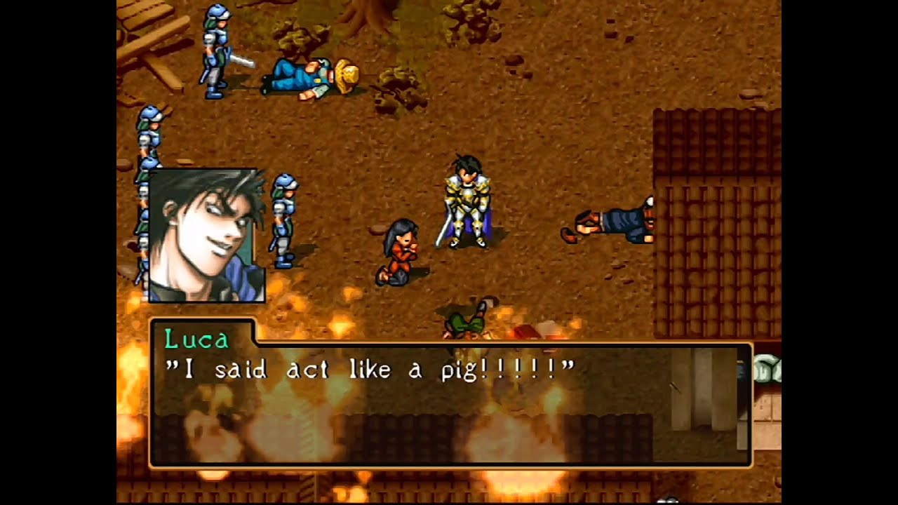 OINK FOR YOUR LIFE ! - Luca Blight destroy Ryube Village - Suikoden II ...