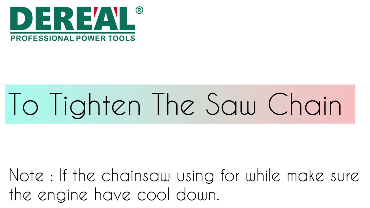 How to adjust dereal saw chain - YouTube