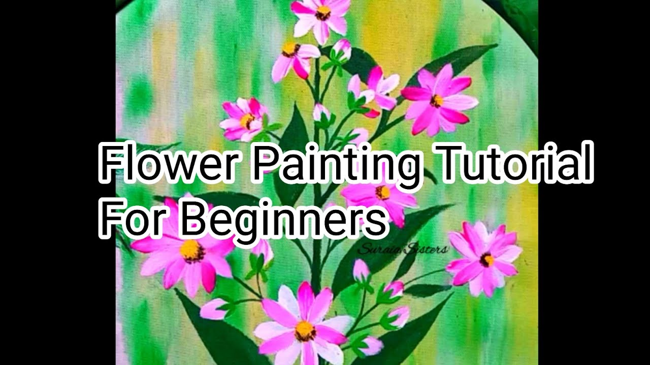 Flower Painting Tutorial | Acrylic Painting | Hand Paint Flower Design ...