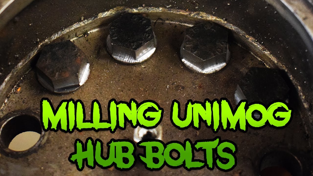 Milling Unimog hub bolts - YouTube