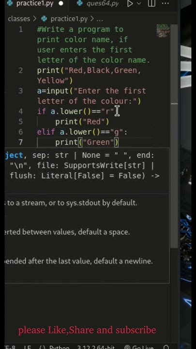 Practice Questions Programming Python Conditionalstatement Youtube