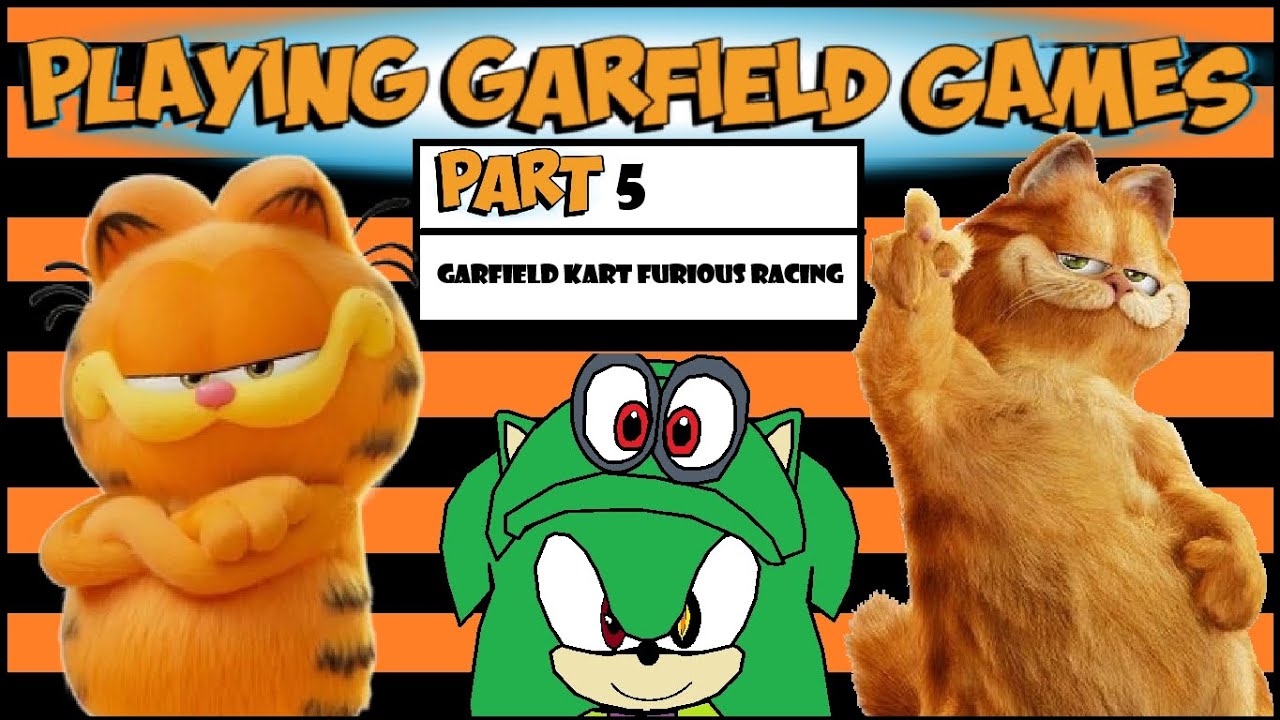 Playing Garfield games part 5 Garfield kart furious racing - YouTube