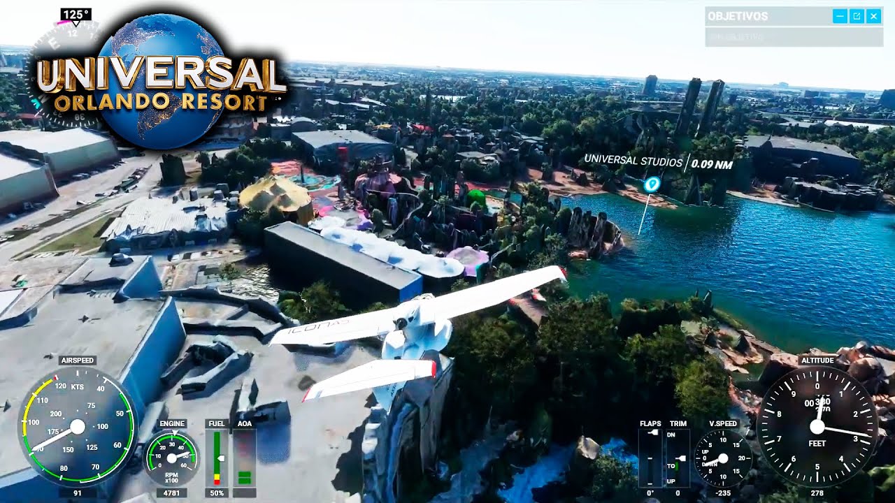 Flying over Universal Studios Orlando | Microsoft Flight Simulator 2020 ...