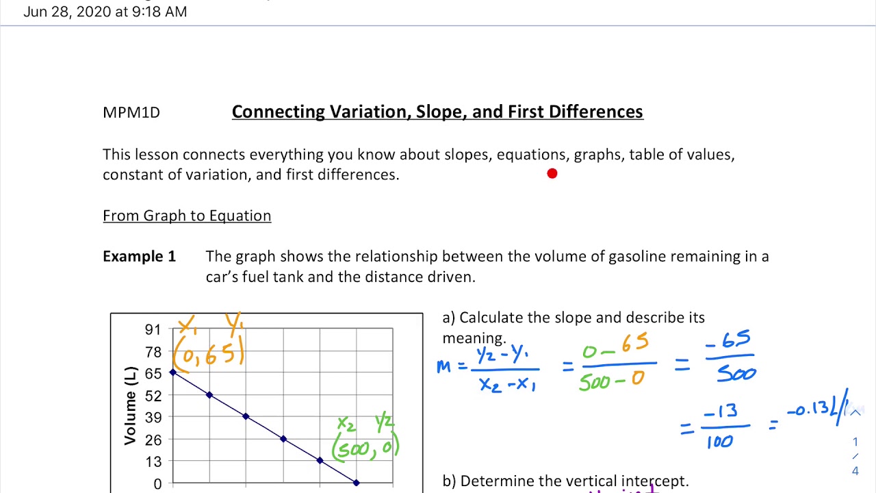 Connecting Slope, Variation, and First Differences - YouTube