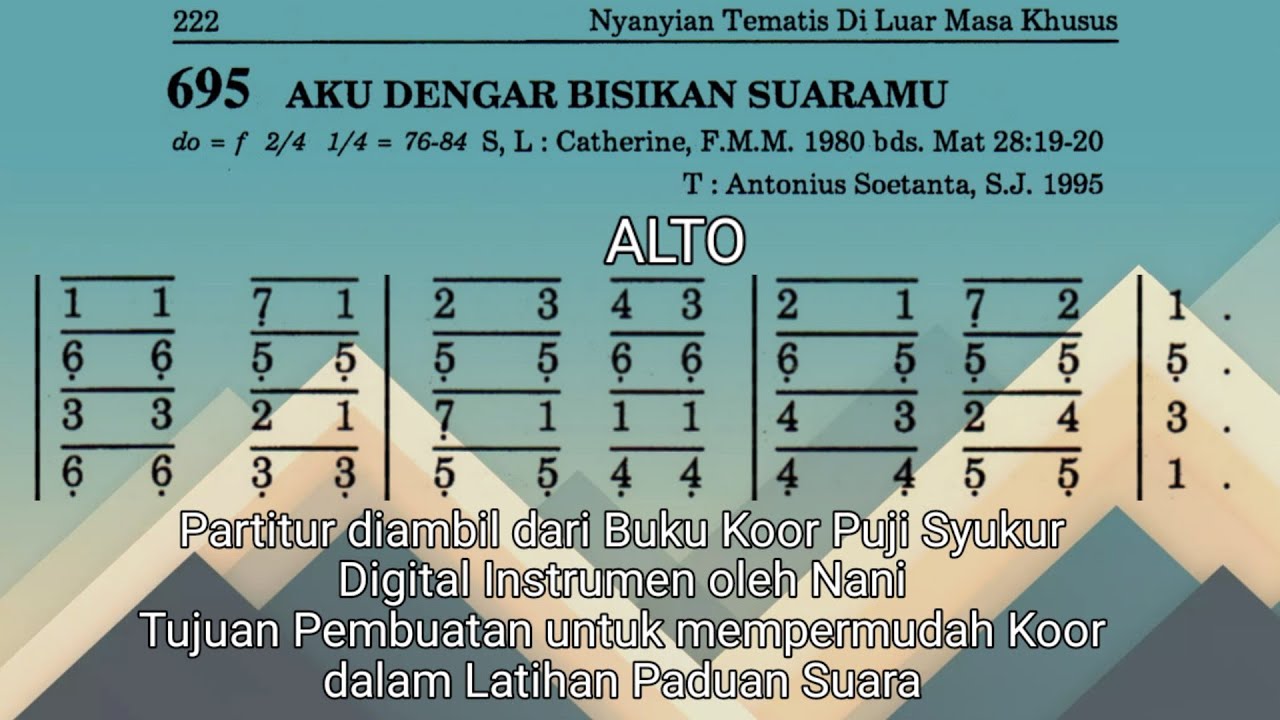 PS- 695 Aku dengar bisikan suara- Mu (instrumen) Alto - YouTube