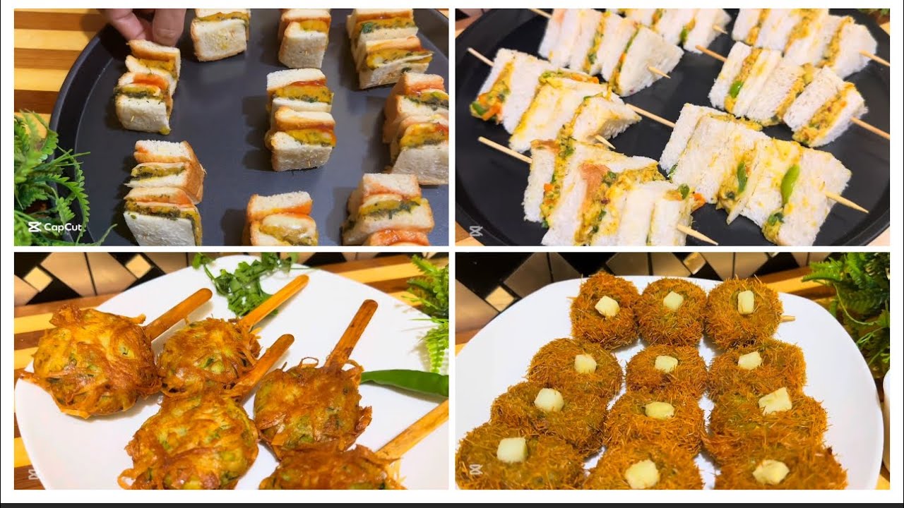 4 Sticks Party Tempting Snacks Recipe | Super easy By : Delicious ...