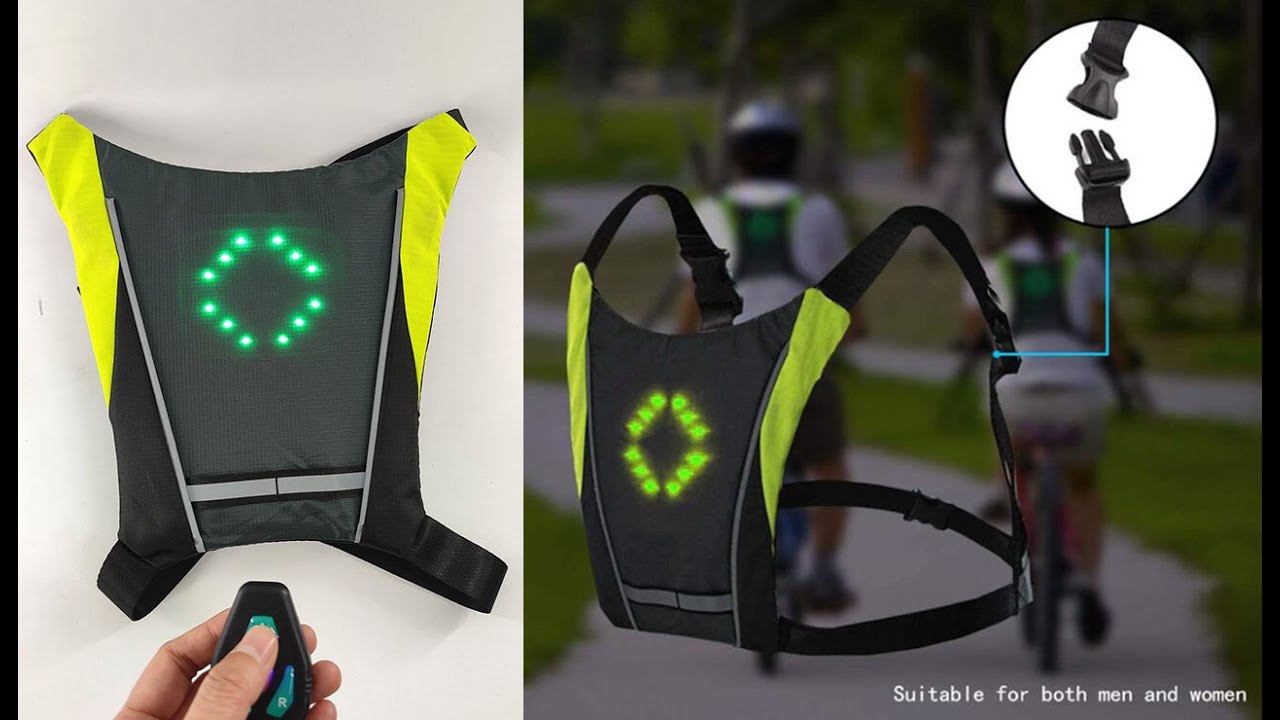 30 LED Light Remote Controlled Safety Vest For Cycling Camping - YouTube