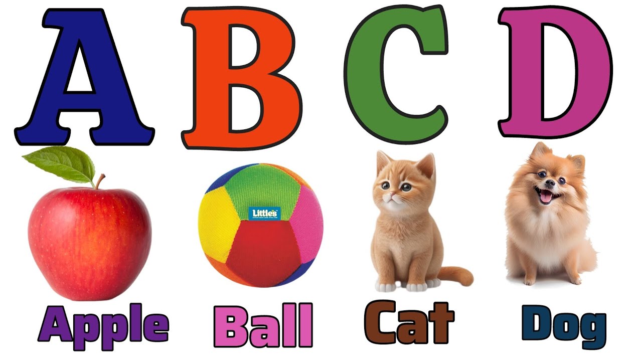 English Alphabets | Learn ABCD | ABCD | A for Apple, B for Ball , C for ...