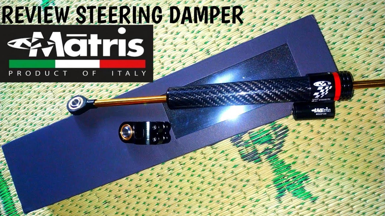 Review steering damper/ stabilizer matris carbon - YouTube