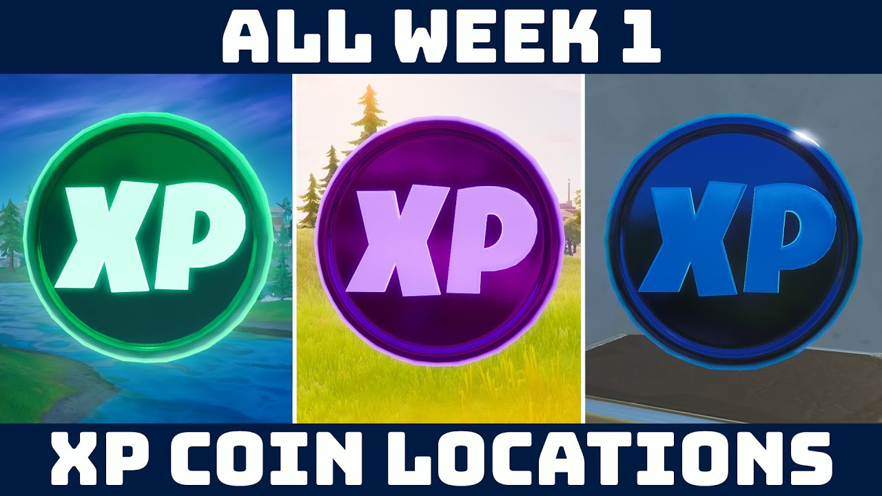 *ALL* WEEK 1 XP COIN LOCATIONS! Green, Purple & Blue XP Coins [Fortnite ...