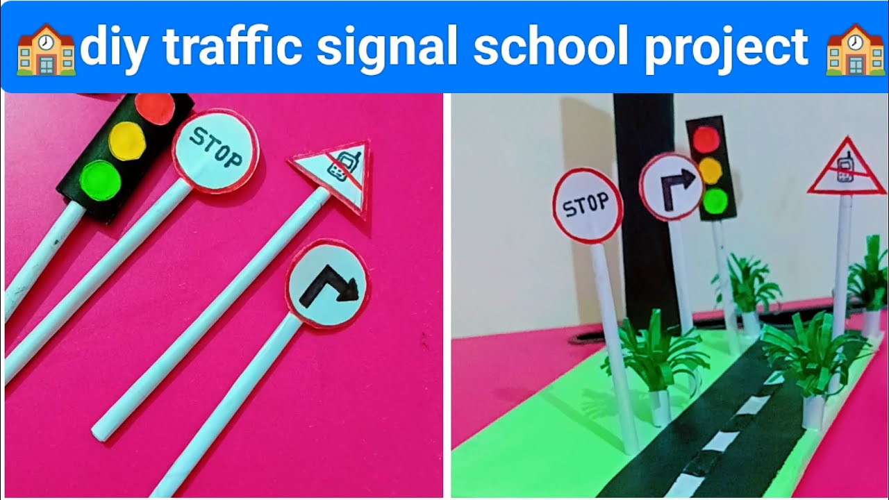 traffic signal modal 🏫 school project || traffic signal project || step ...