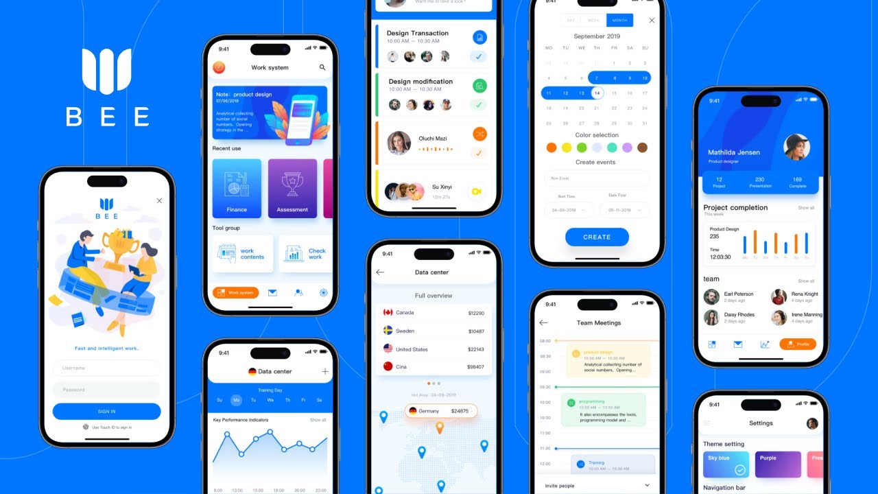 Beework Office APP Mobile Interface Design｜Figma UI/UX Design - YouTube