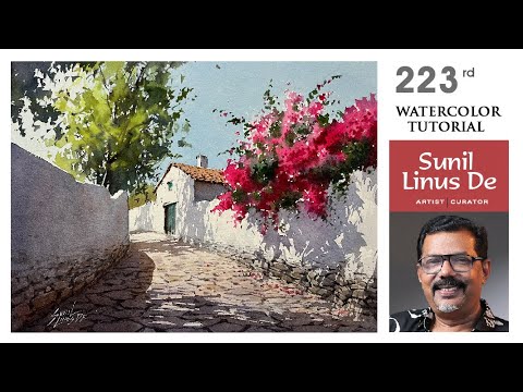 Watercolor painting tutorial: Beyond the reference photo | Landscape painting | Sunil Linus De ...