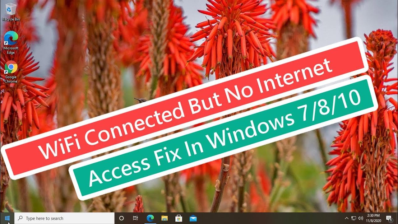 Wifi Connected But No Internet Access Fix In Windows 7/8/10 - YouTube