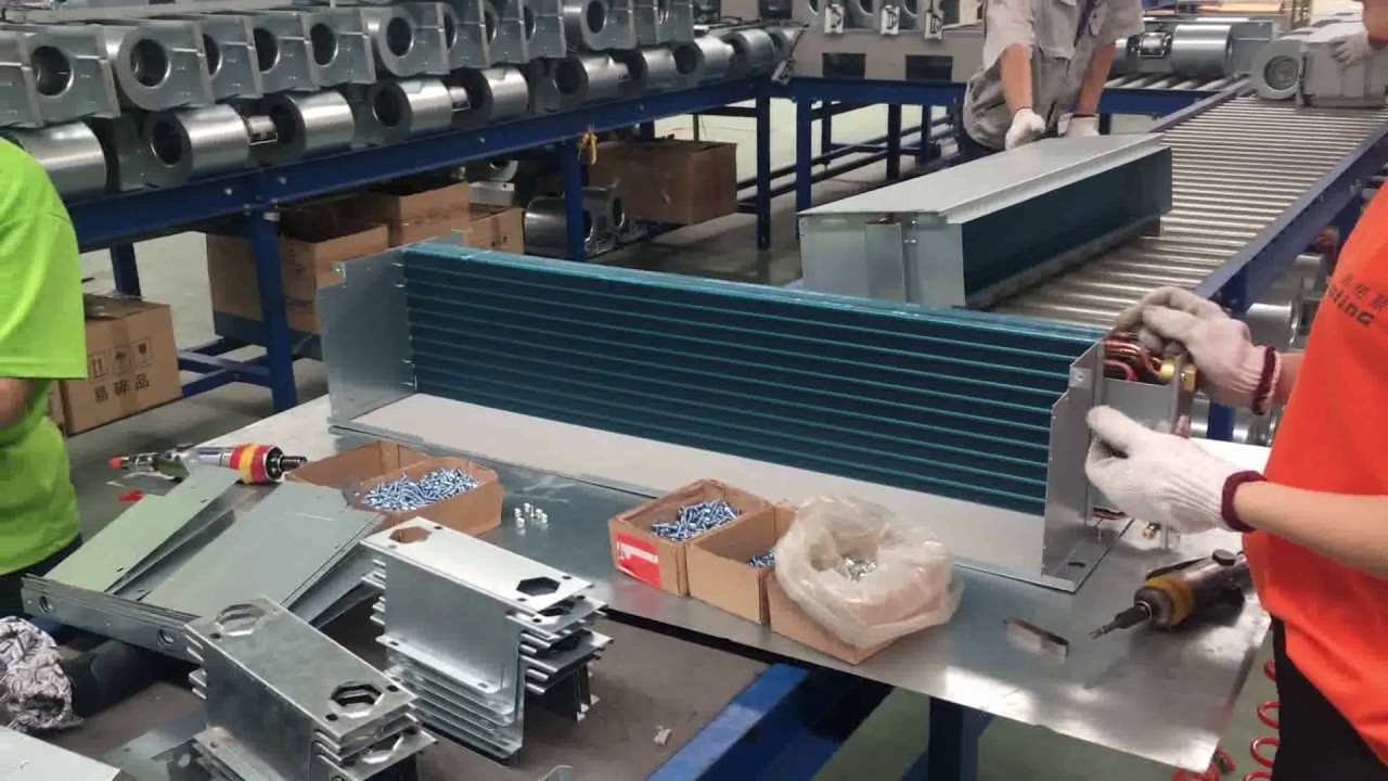ASSEMBLY LINE OF FAN COIL/LINEA DE EMSAMBLE DE FAN COIL 12017 7 4 - YouTube