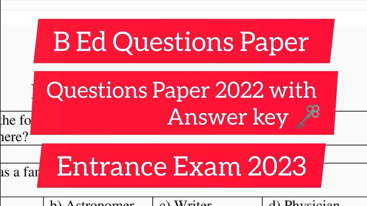 B.ed Science Questions Paper 2022 l Set B l Answer key l RGUCET 2023 l ...