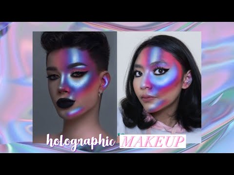 RECREATING JAMES CHARLES’S MAKEUP | HOLOGRAPHIC MAKEUP TUTORIAL - YouTube