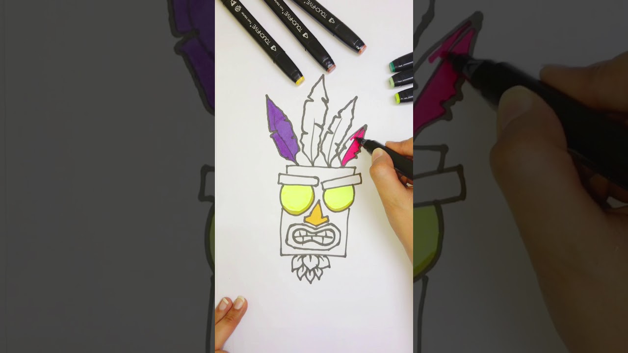 Aku Aku drawing , Fun time with Aku Aku - YouTube